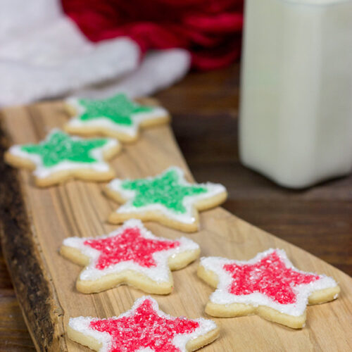 Classic Holiday Cookies | Rolled dough topped with holiday decorations