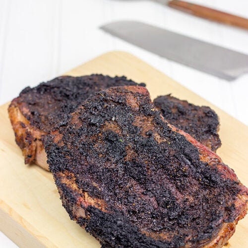 Espresso Rubbed Ribeye Steaks | Coffee makes for a great steak rub!