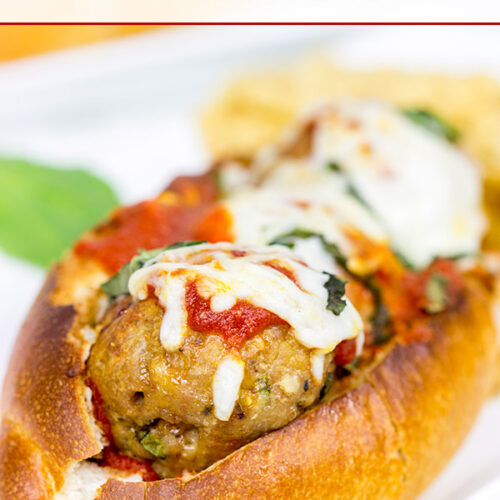 Chicken Parm Meatball Subs | Perfect Super Bowl gameday food!