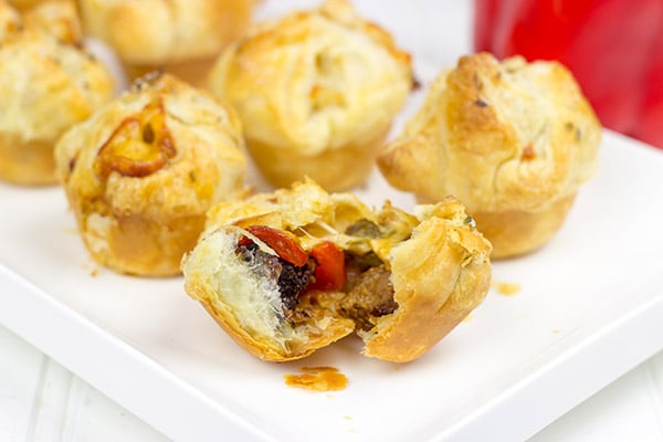 Sausage and Pepper Puffs | Tasty game-day appetizer!