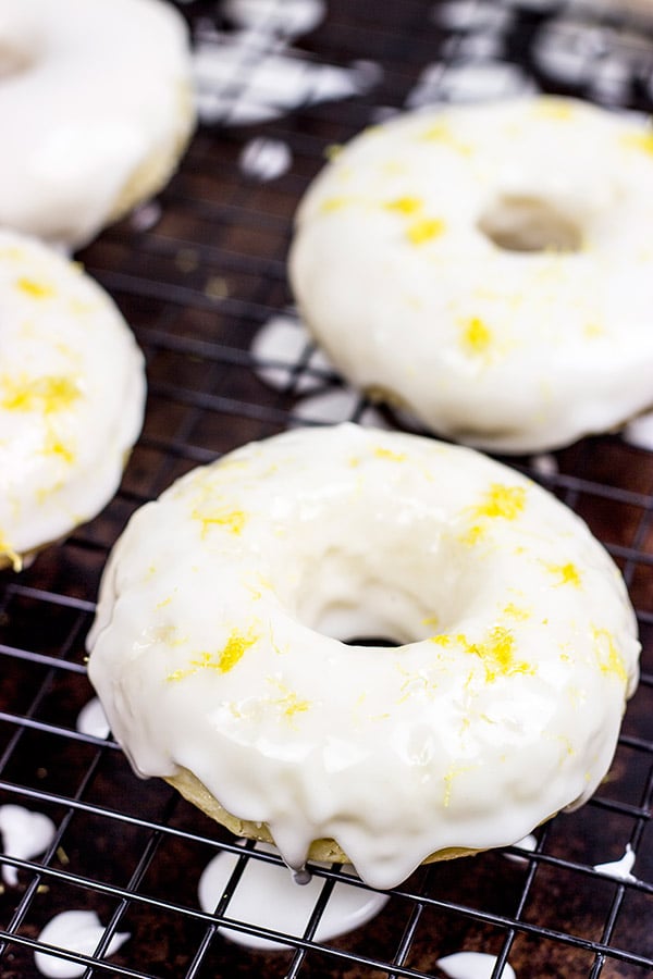 Baked Lemon Doughnuts | Packed with bright lemon flavor!