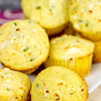 Goat Cheese and Chive Cornbread Muffins | Flavorful twist on cornbread!