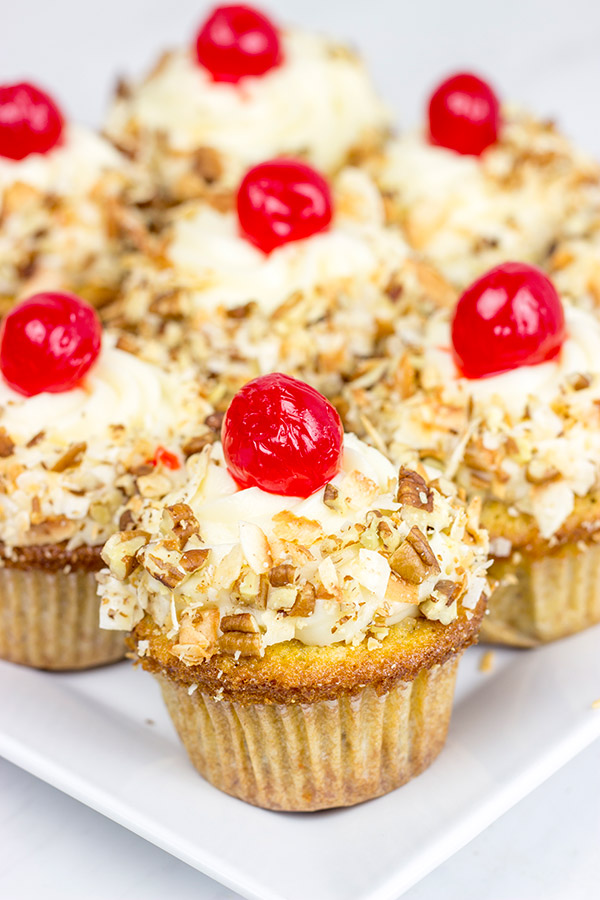 Italian Cream Cupcakes | Tasty cupcakes topped with coconut