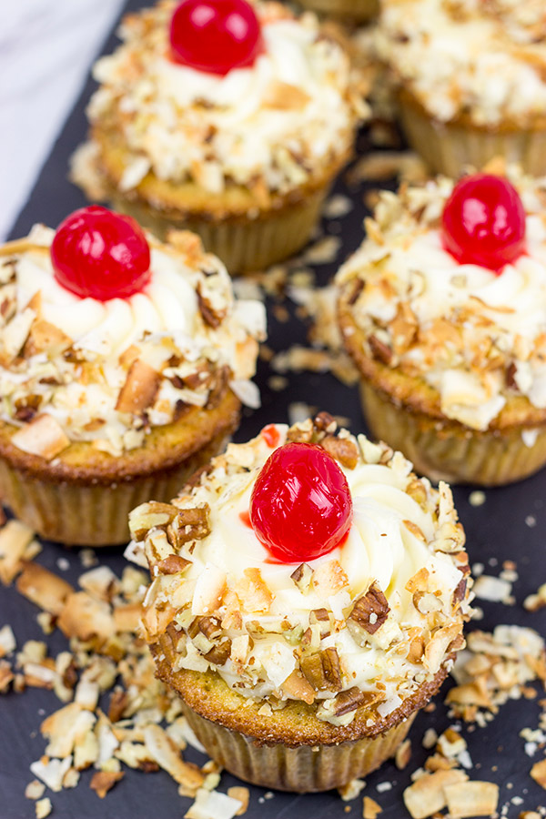 Italian Cream Cupcakes | Tasty cupcakes topped with coconut