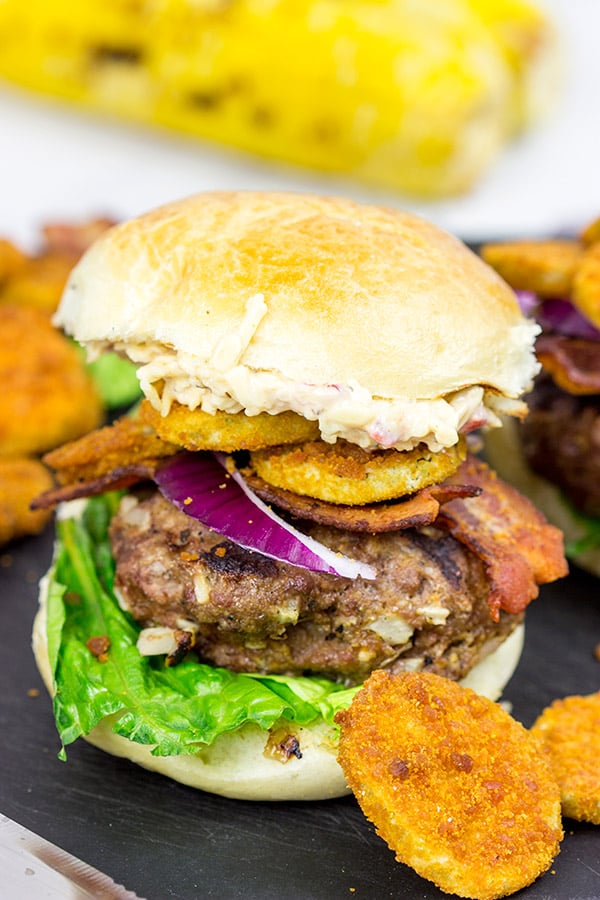 Southern Burger with Fried Pickles | Put a twist on the classic burger!