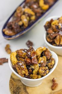 Maple Glazed Mixed Nuts with Candied Bacon | Spicedblog