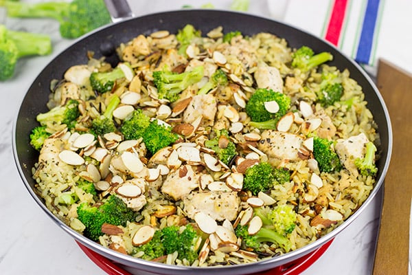 Chicken, Broccoli and Wild Rice Skillet | Easy Weeknight Dinner!
