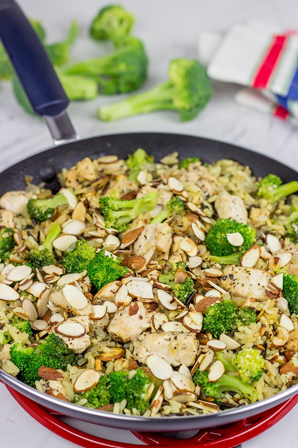 Chicken, Broccoli and Wild Rice Skillet | Easy Weeknight Dinner!