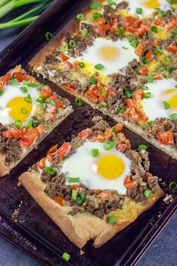 Southwestern Beef Breakfast Pizza - Perfect for weekend brunch!
