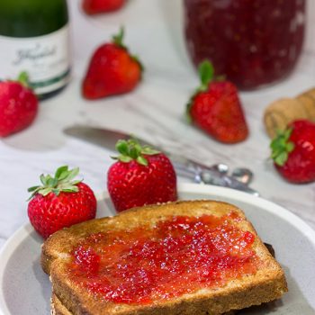 Strawberry Champagne Jam | Fun twist on a classic pairing!