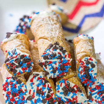 Red White and Blue Cannoli | Festive dessert for 4th of July!