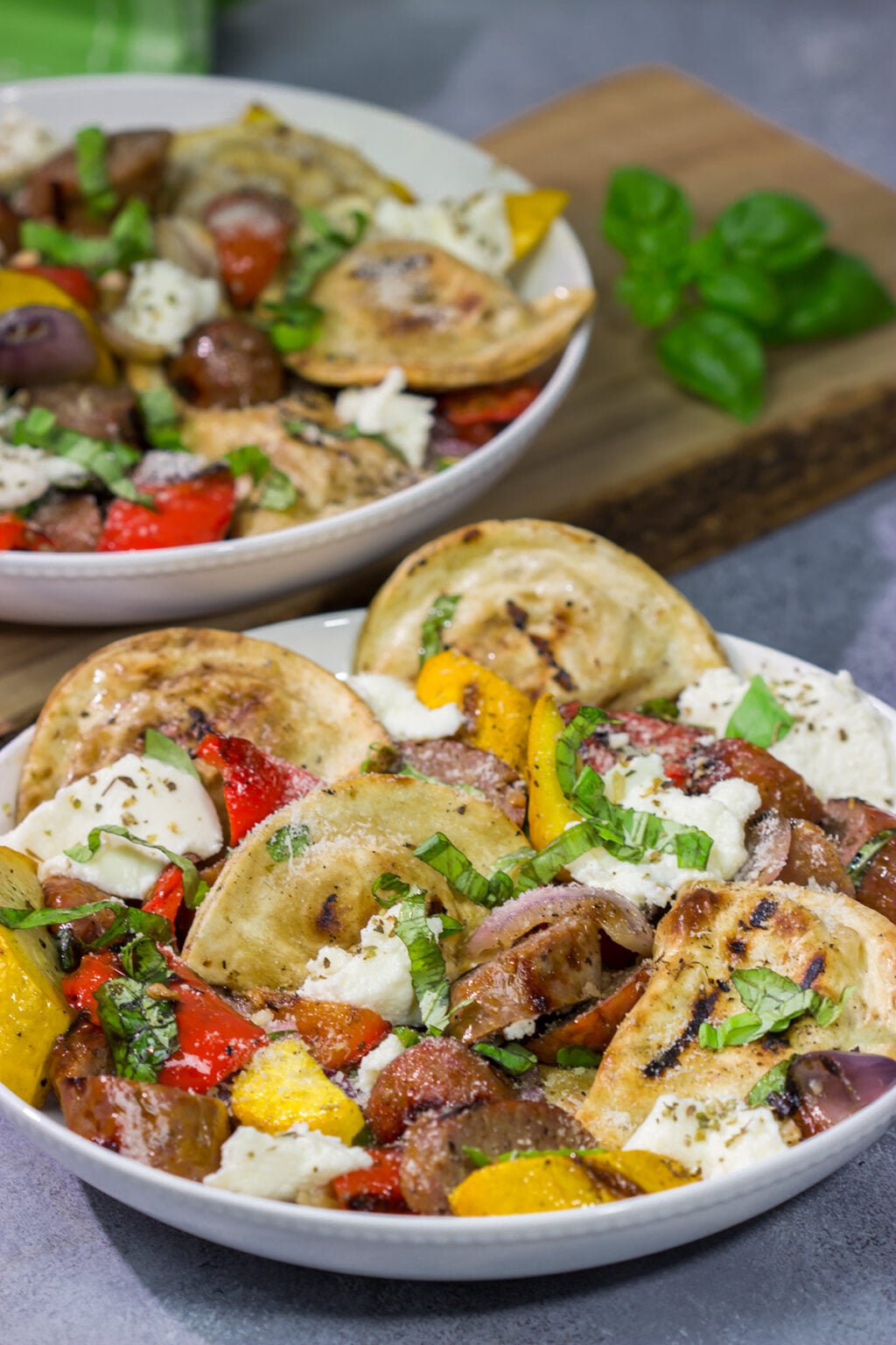 Grilled Pierogies with Sausage and Peppers | Fun summer grilling idea!