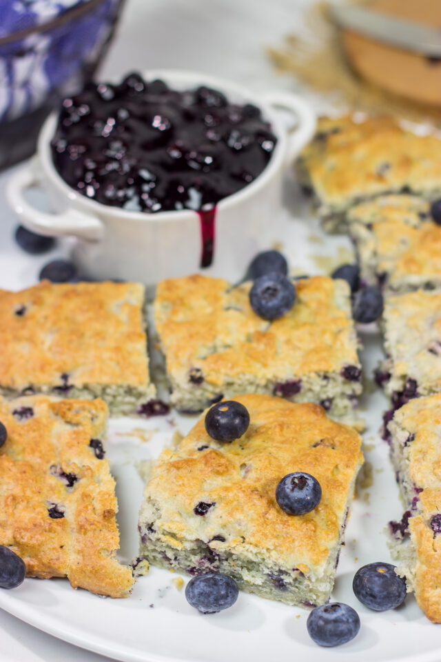 Blueberry Cream Biscuits | Easy homemade biscuits with fresh blueberries!