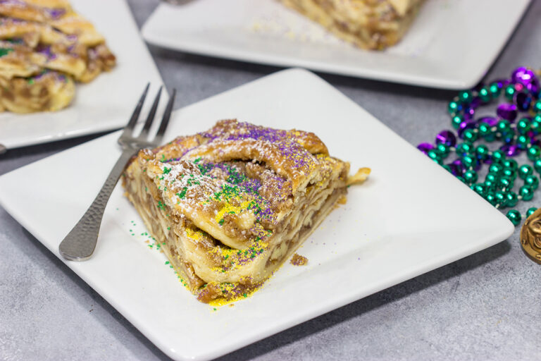 Easy King Cake | Made with refrigerated crescent dough!